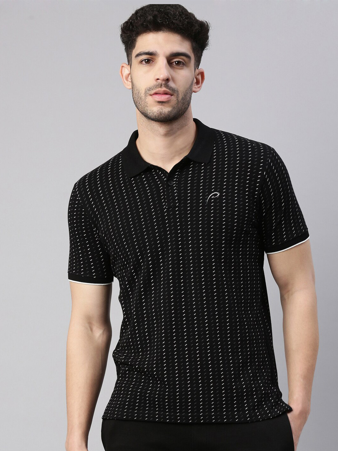 Buy Proline Active Men Black Striped Polo Collar T Shirt - Tshirts for Men 19488266 | Myntra