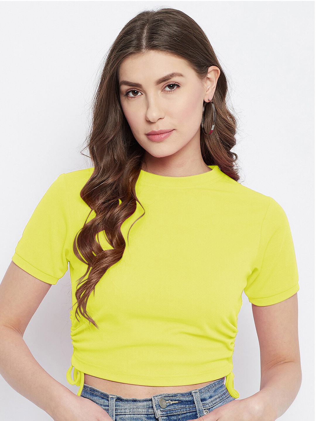 Buy Uptownie Lite Yellow Stretchable Tie Up Top - Tops for Women ...
