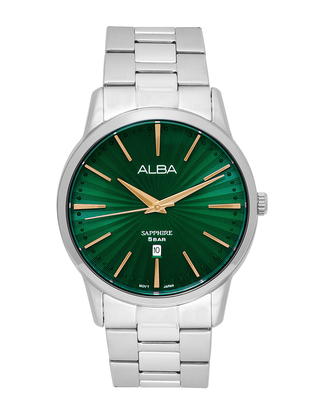 Buy Alba Men Green Dial & Stainless Steel Bracelet Style Straps ...