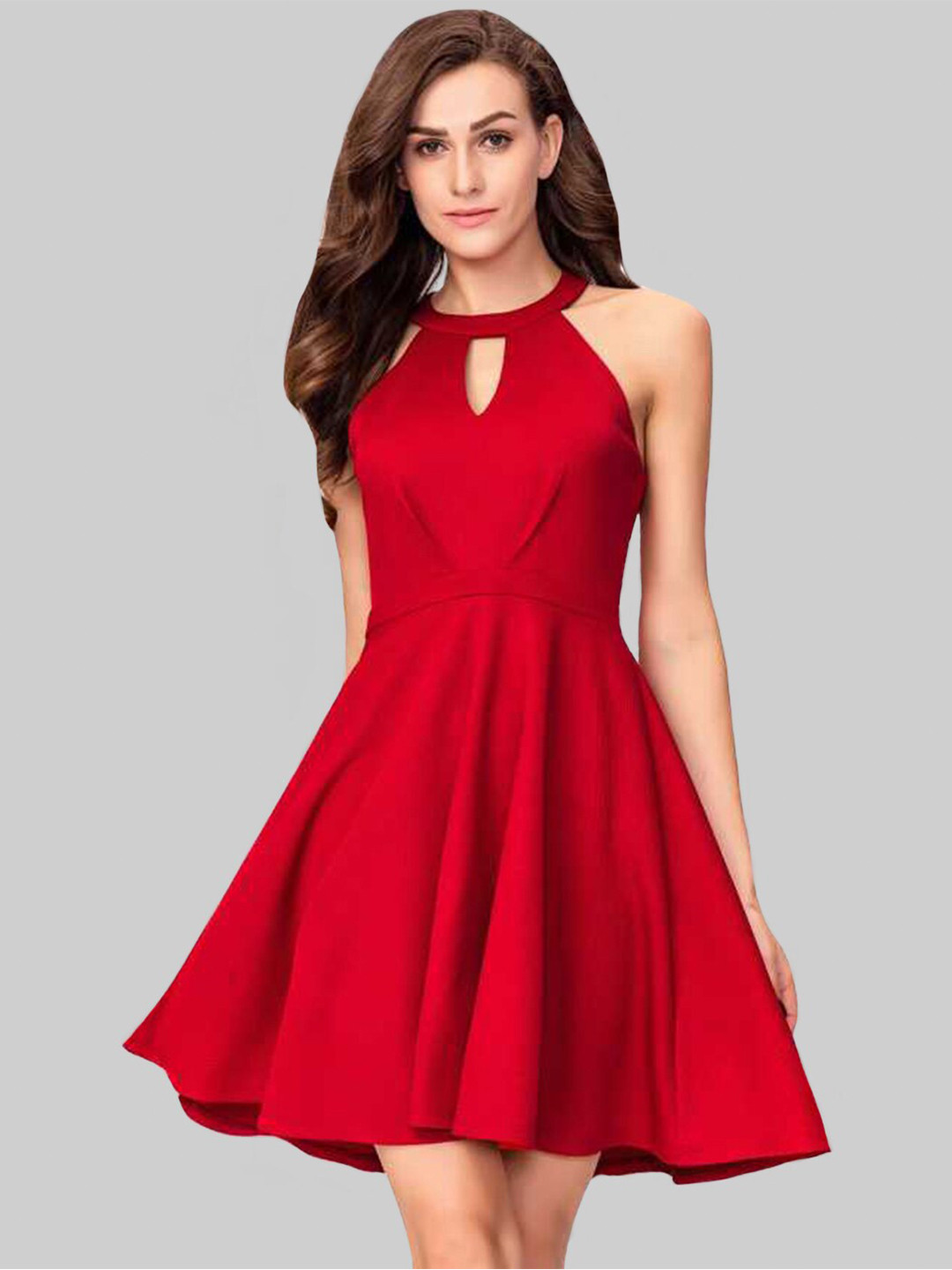 Buy ADDYVERO Red Keyhole Neck Dress - Dresses for Women 19505348 | Myntra