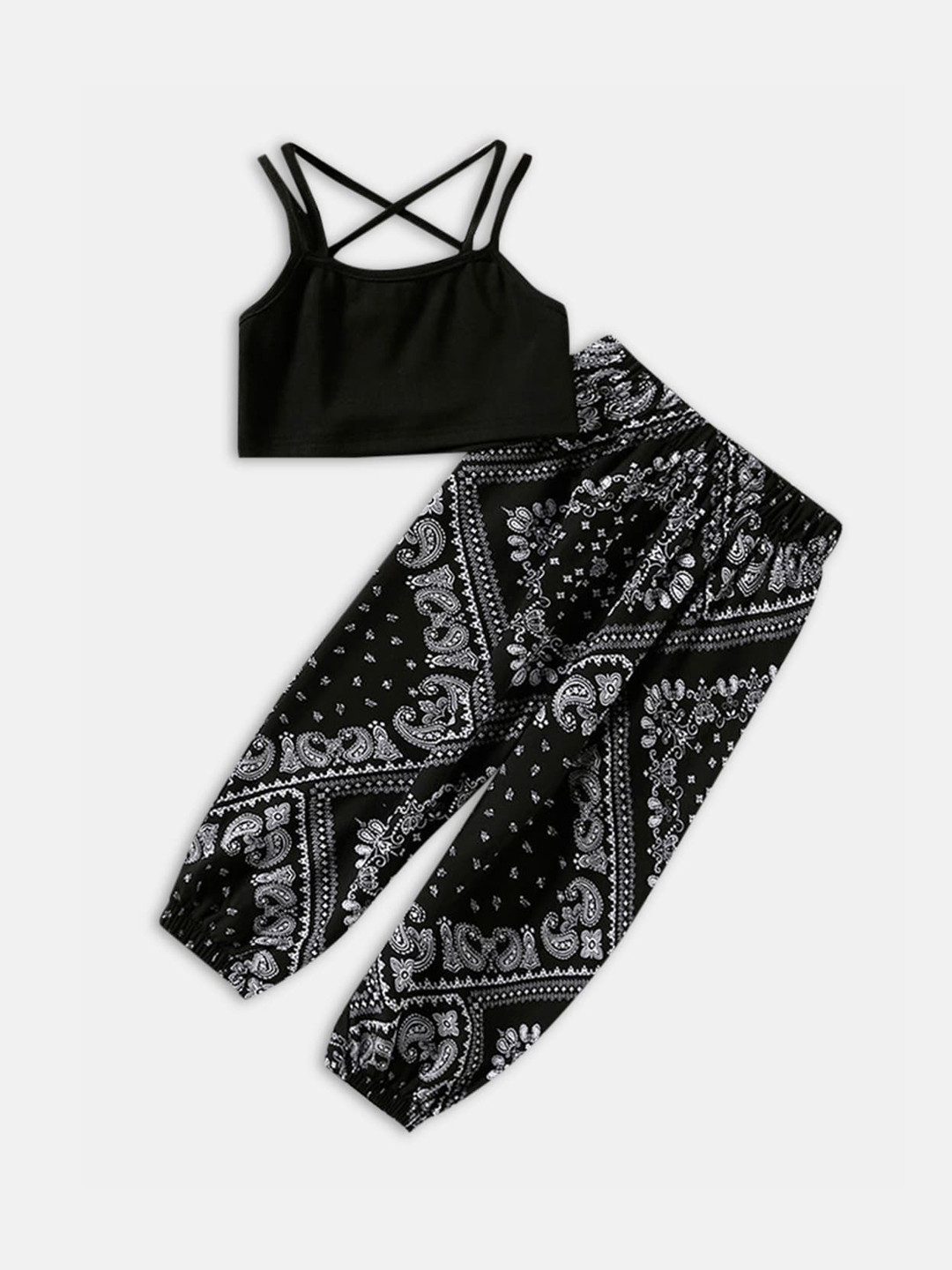 Buy Hopscotch Girls Black & White Top With Trousers - Clothing Set for ...