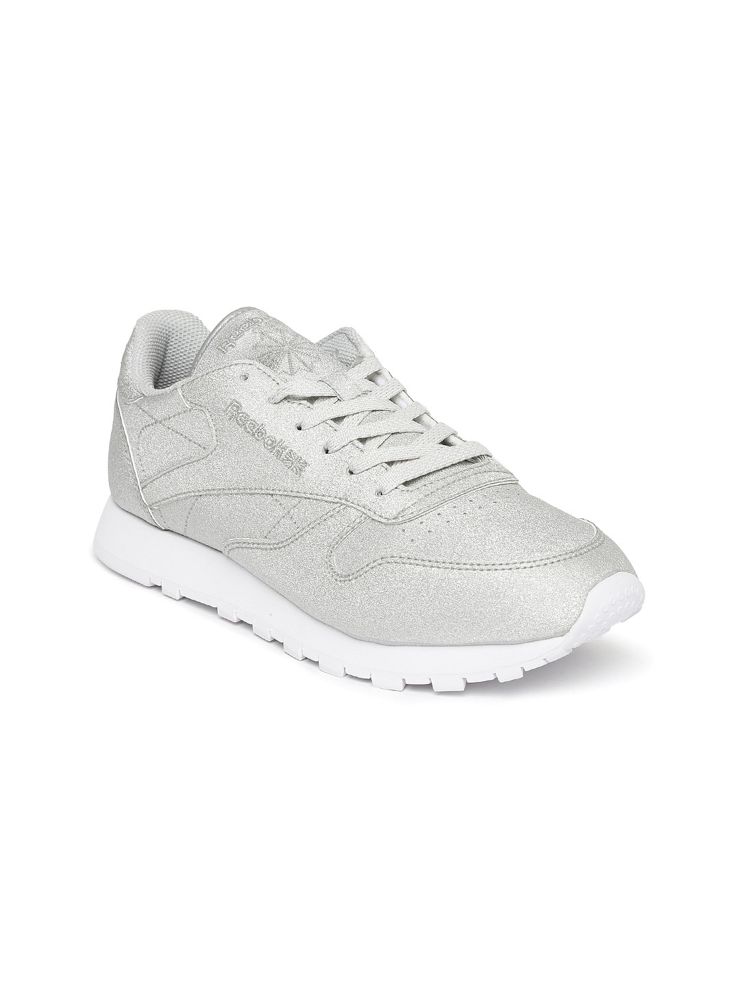 Buy Reebok Women Silver Toned CL LTHR SYN Sneakers - Casual Shoes for ...