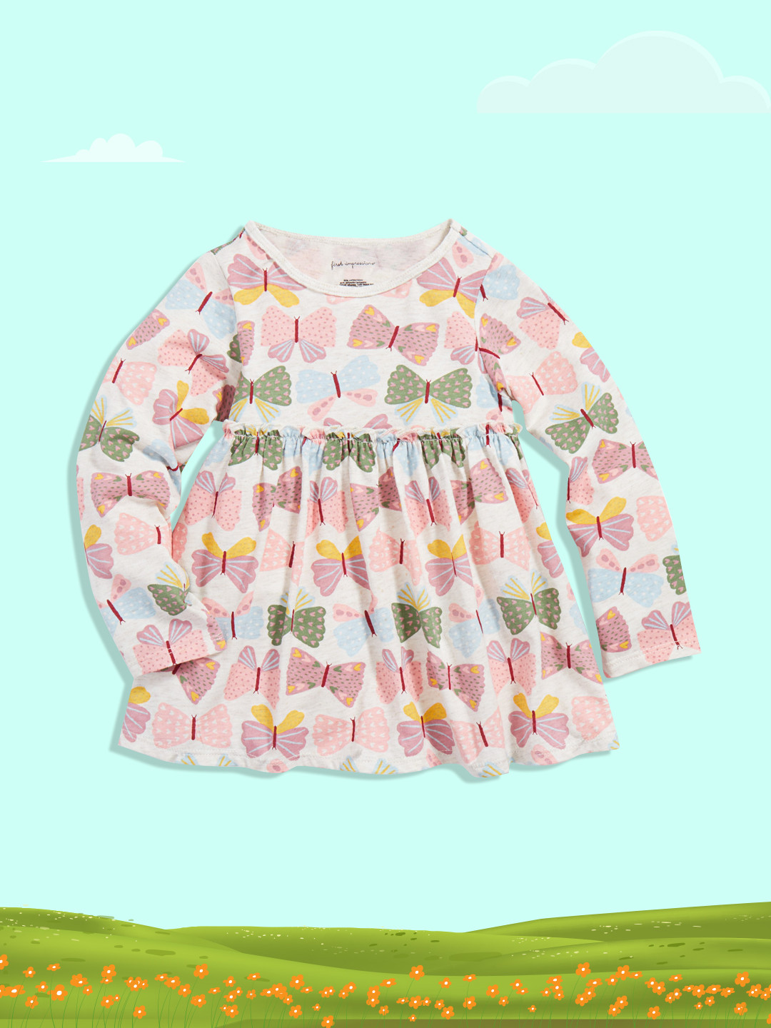 Buy Macy's First Impression Girls White & Pink Printed A Line Top ...