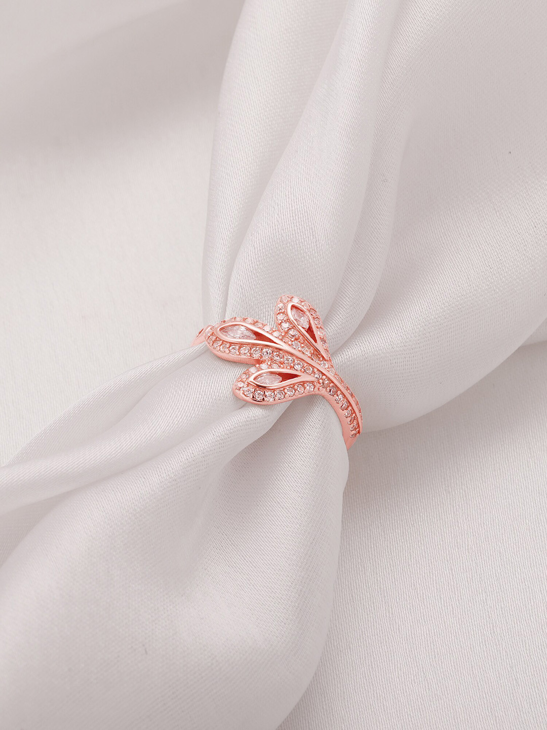 Buy GIVA Rose Gold Plated 925 Sterling Silver Adjustable Ring - Ring ...