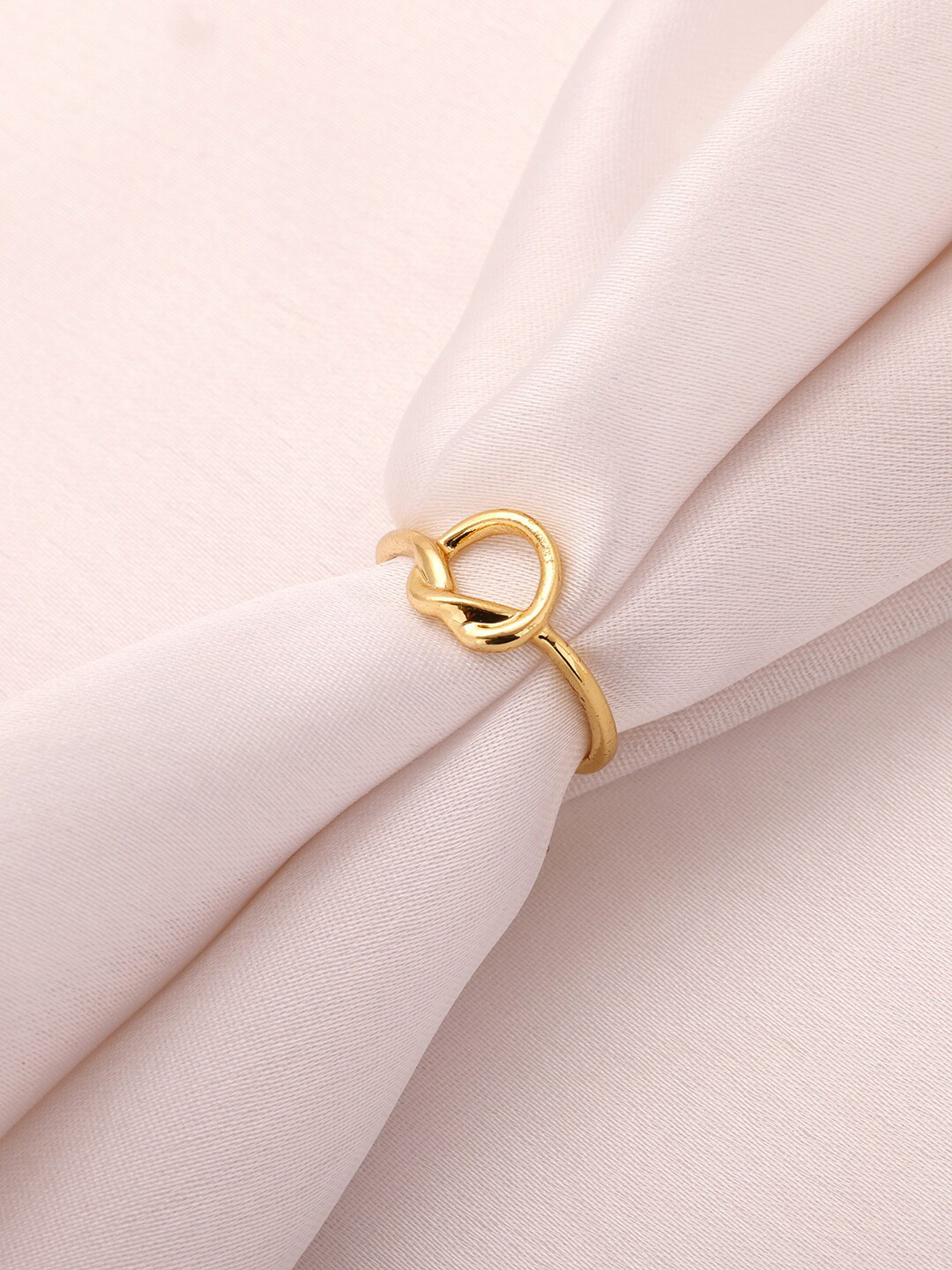 Buy GIVA 925 Sterling Silver Gold Plated Knotty Love Adjustable Finger ...