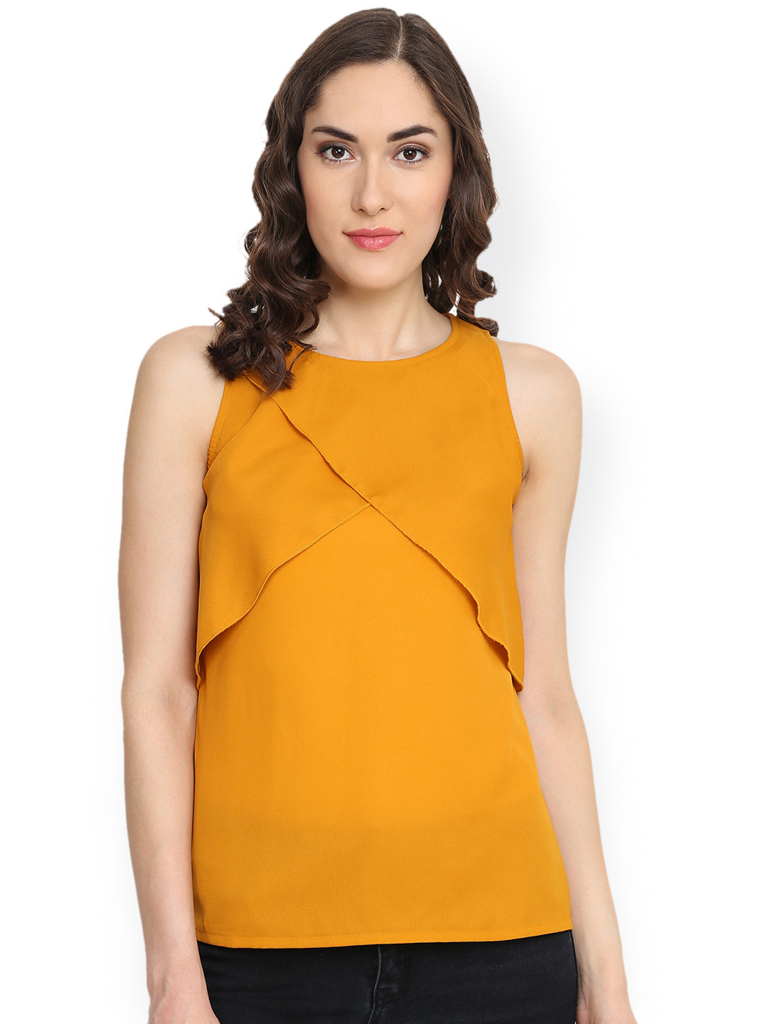Buy PlusS Women Mustard Yellow Solid Top - Tops for Women 1952400 | Myntra