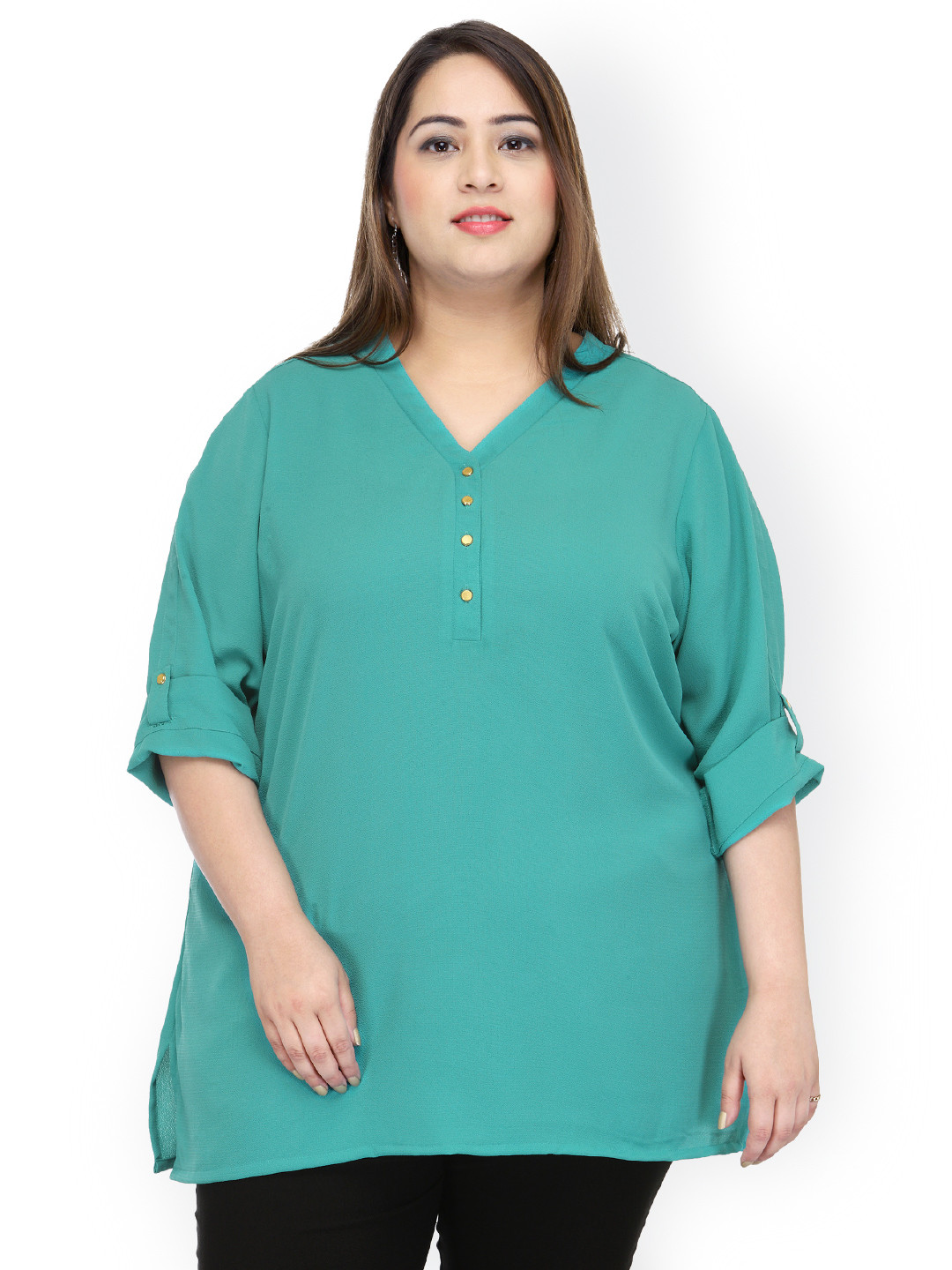 Buy PlusS Women Teal Green Solid Top - Tops for Women 1952440 | Myntra
