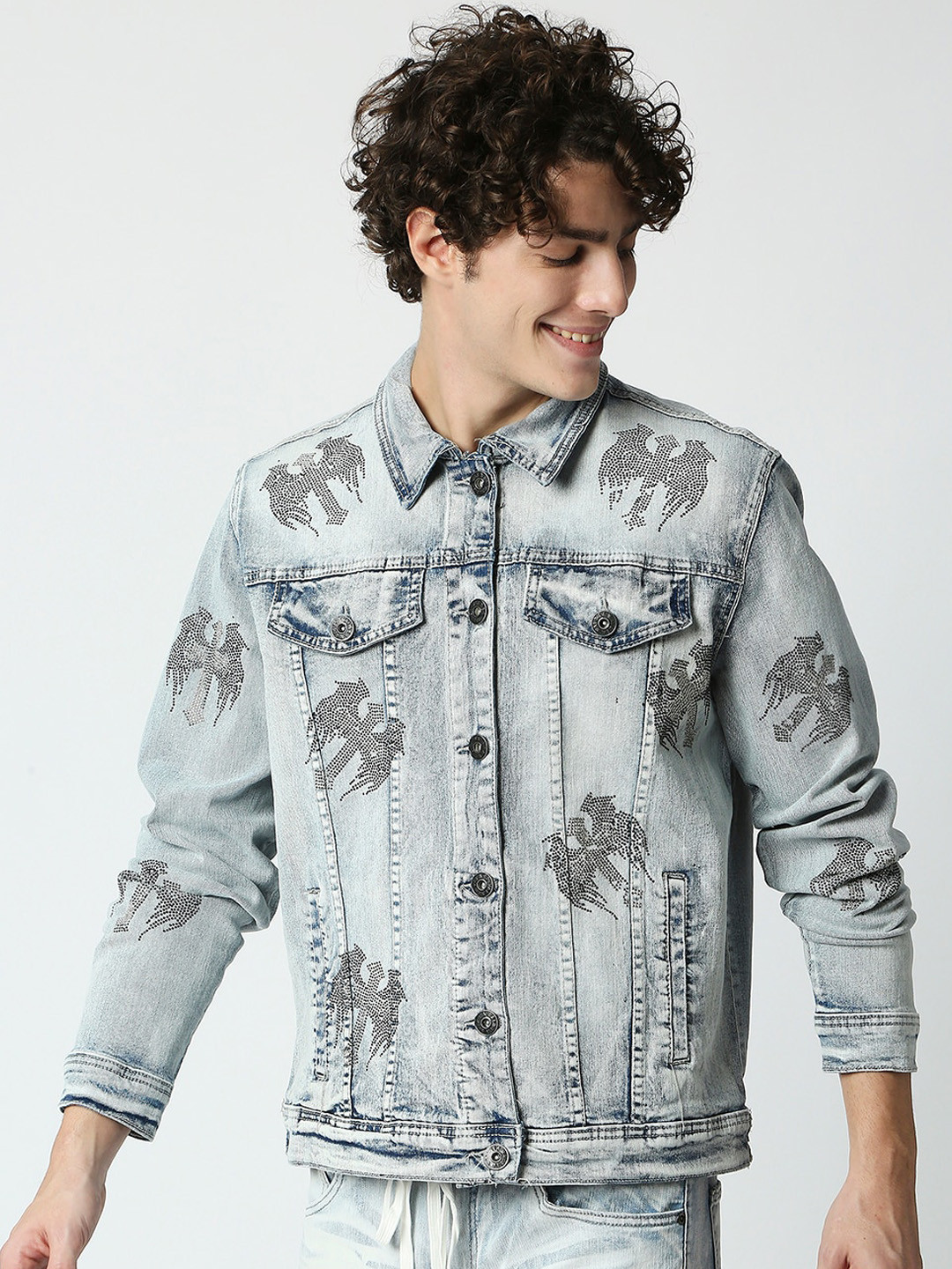 Buy WAIMEA Men Grey Washed Denim Jacket - Jackets for Men 19525070 | Myntra
