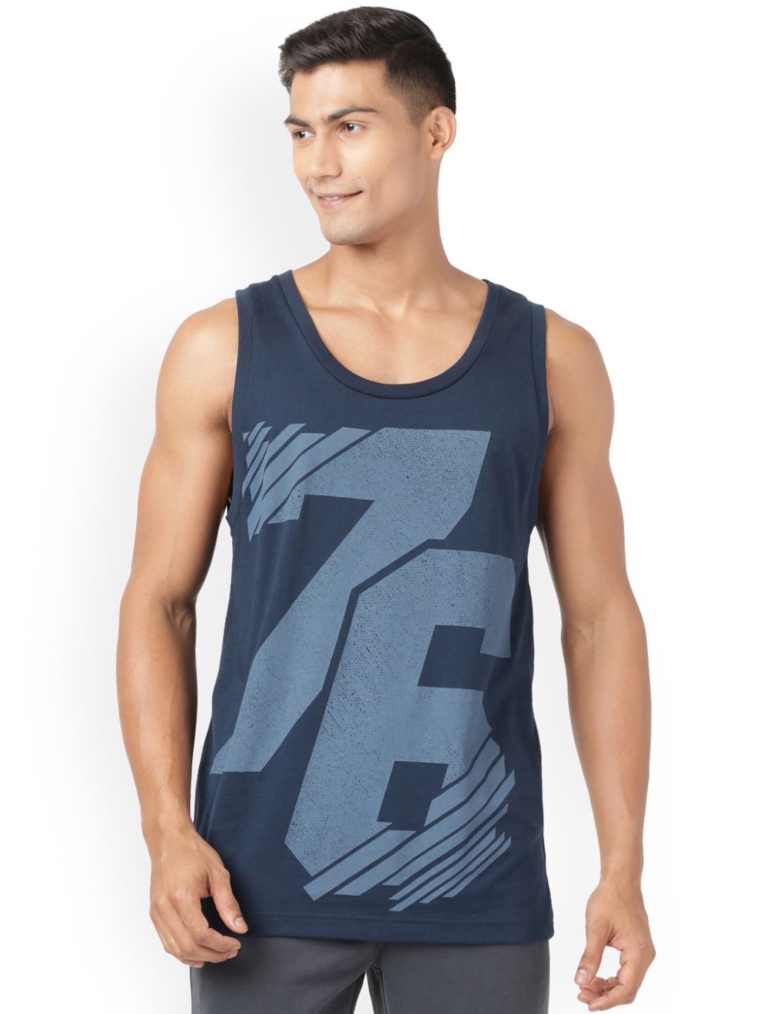 Buy Jockey Men Blue Printed Innerwear Vests - Innerwear Vests for Men ...