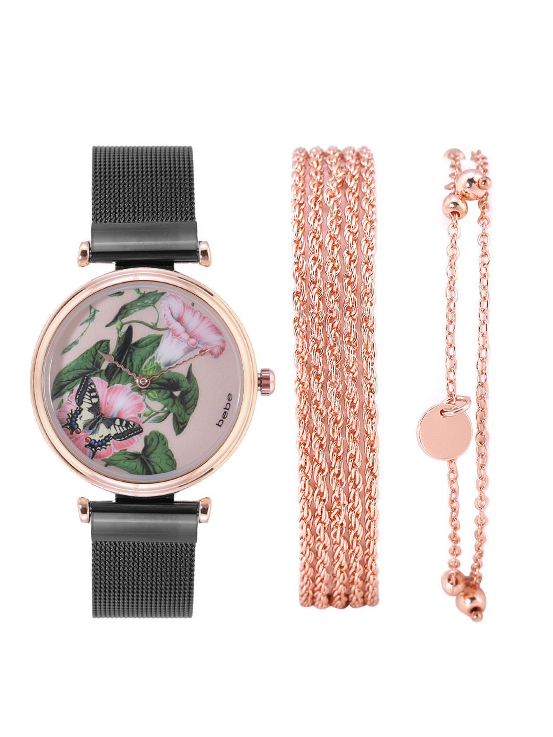 Buy Bebe Women Bracelet Style Straps Analogue Watch Gift Set MFB PN PF ...