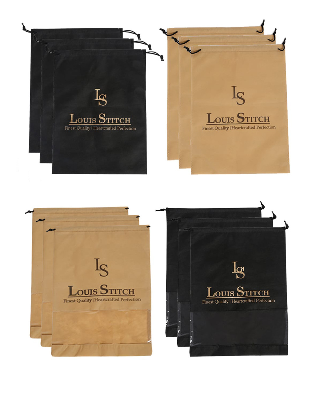 Buy LOUIS STITCH Men Set Of 12 Brown & Black Solid Shoe Organiser ...