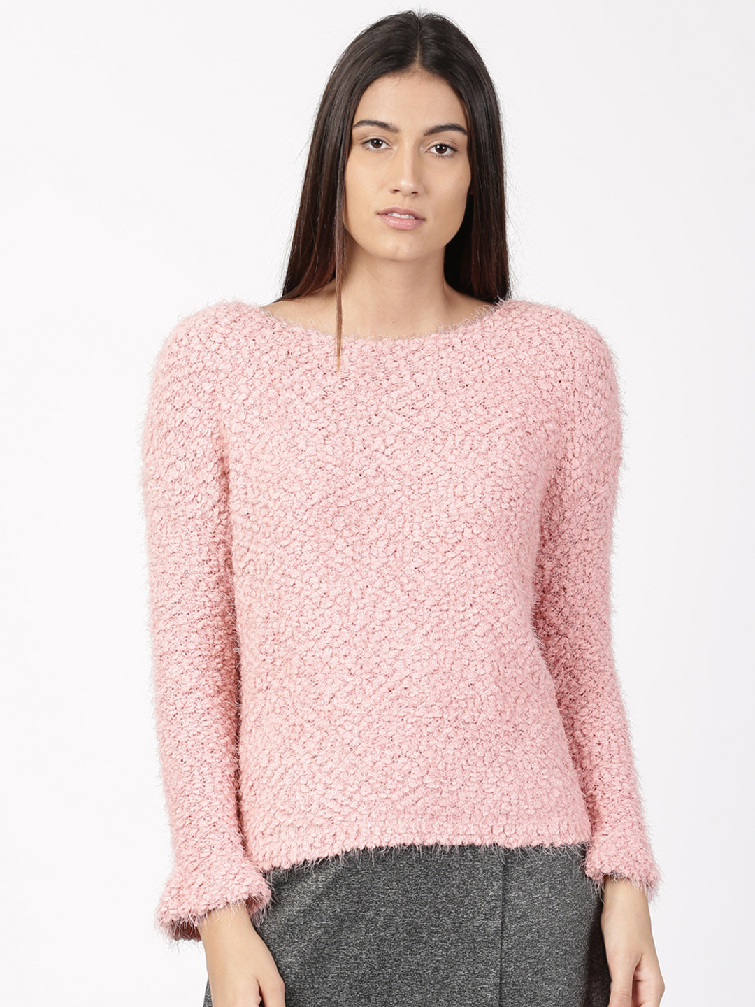 Buy Ether Women Pink Self Design Sweater - Sweaters for Women 1952703 ...