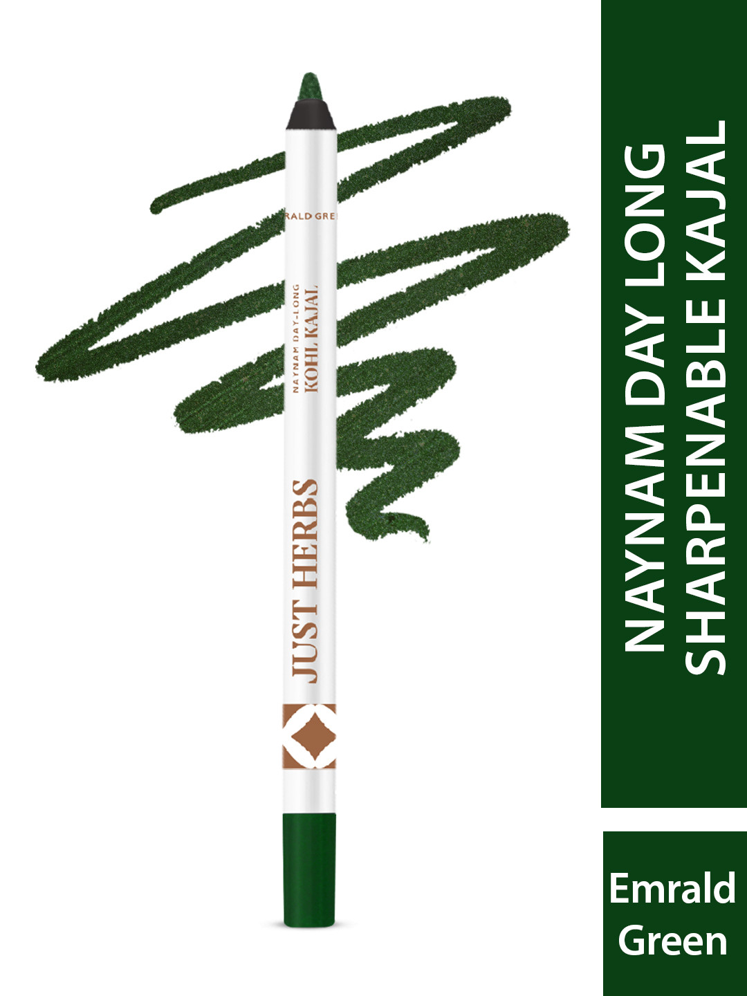 Buy Just Herbs 2 In 1 Naynam Day Waterproof Kajal With Sharpener 1.2g ...
