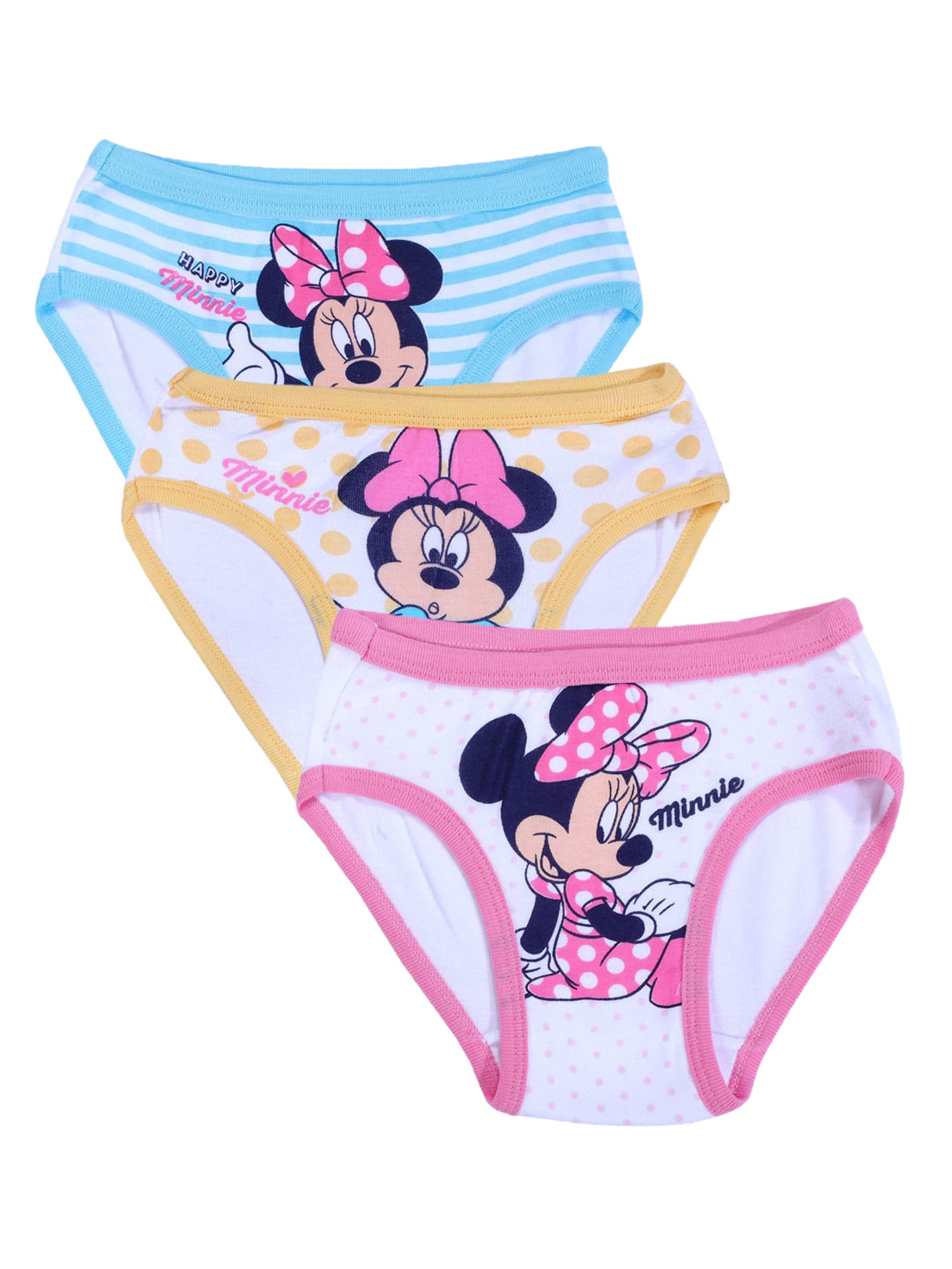 Buy Bodycare Kids Girls Pack Of 3 Assorted Minnie Mouse Printed Cotton ...