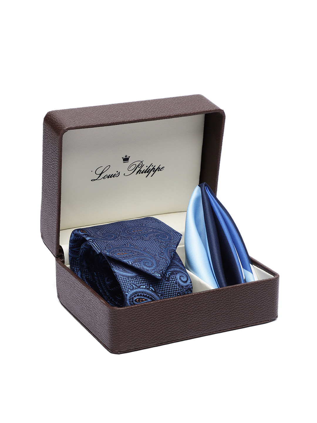 Buy Louis Philippe Men Blue Woven Design Accessory Gift Set - Accessory ...