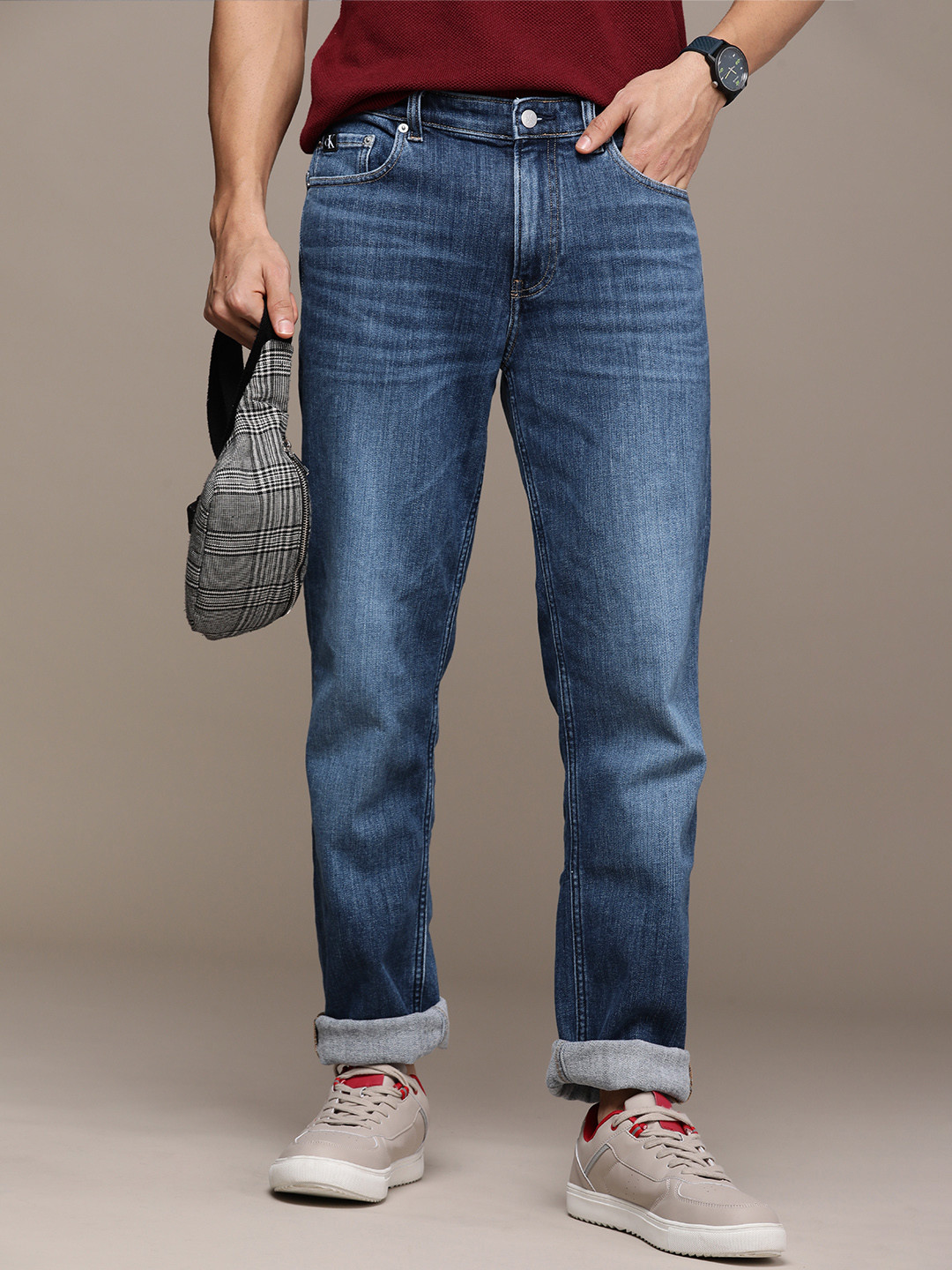 Buy Calvin Klein Jeans Men Blue Skinny Fit Heavy Fade Stretchable Jeans ...