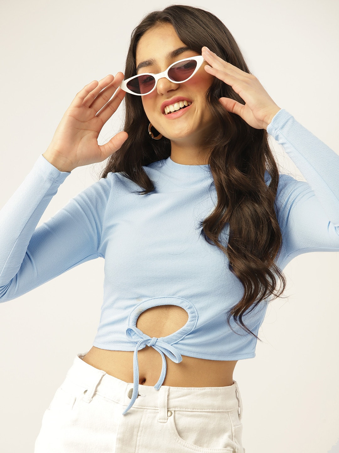 Buy DressBerry Teen Girls Blue Solid Regular Top - Tops for Girls ...