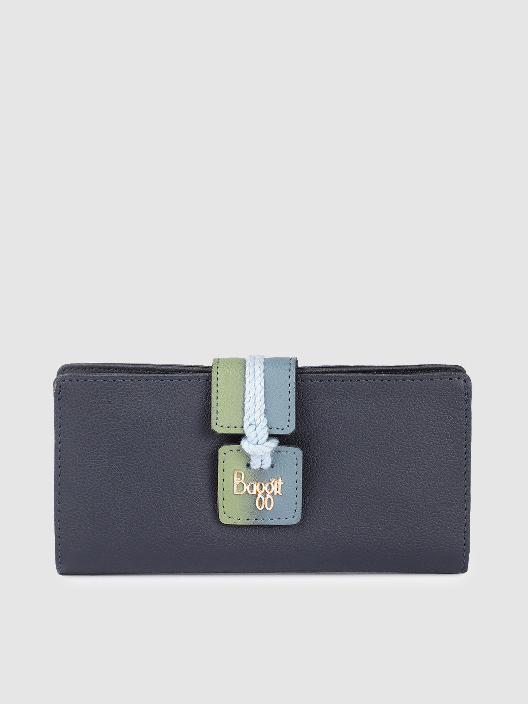 Buy Baggit Women Solid PU Two Fold Wallet With Braided Strap Detail ...