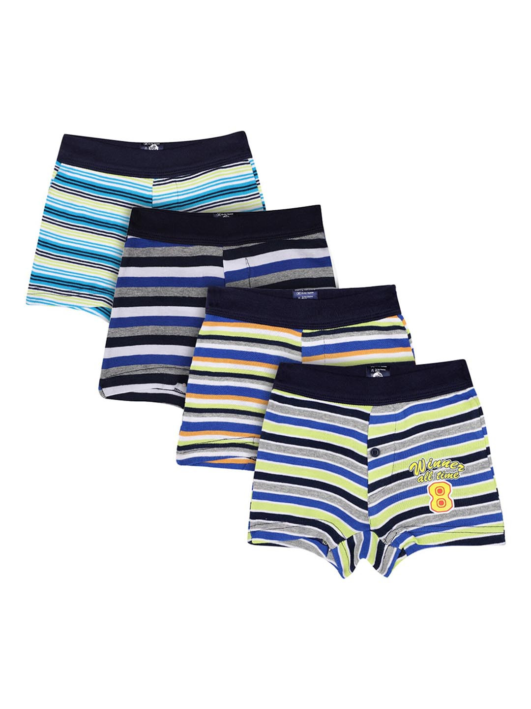 Buy Bodycare Kids Boys Pack Of 4 Assorted Striped Cotton Trunks - Trunk ...