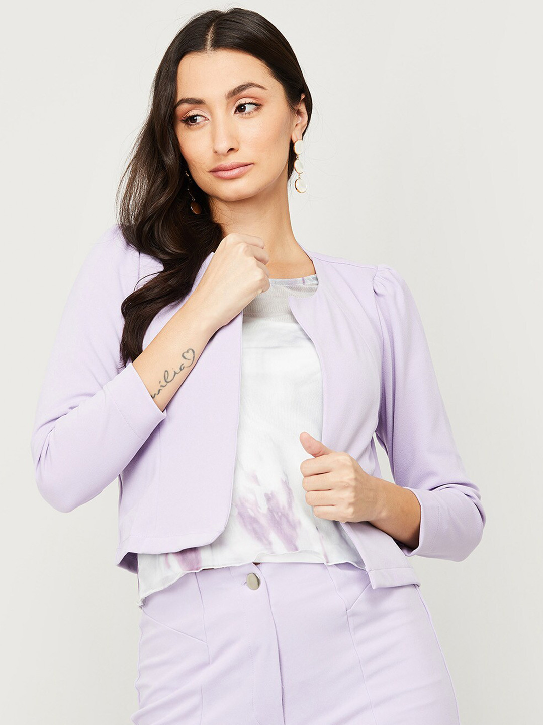 Buy CODE By Lifestyle Women Purple Shrug - Shrug for Women 19534636 ...