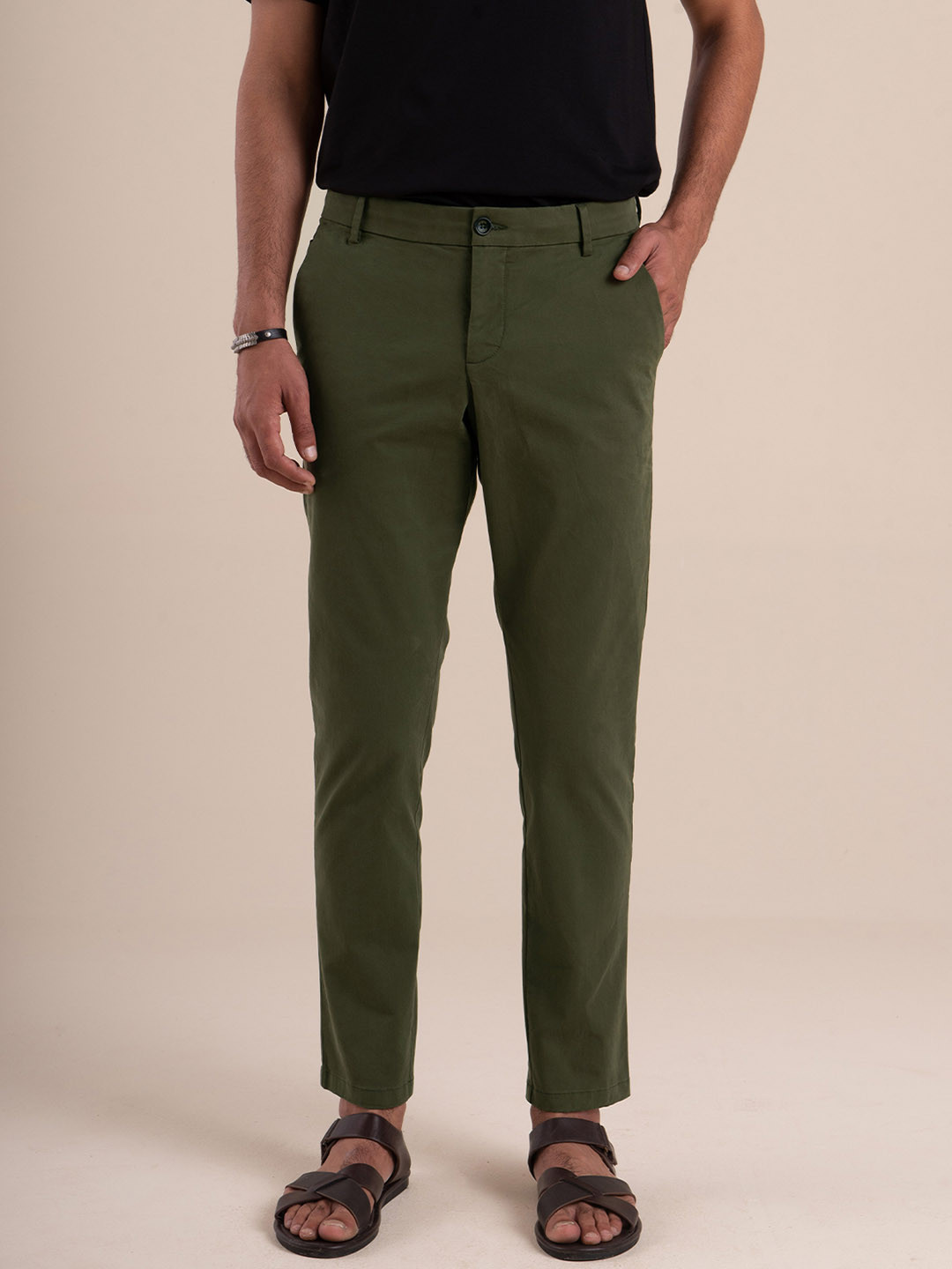 Buy Andamen Men Olive Green Chinos Trousers - Trousers for Men 19538256 | Myntra