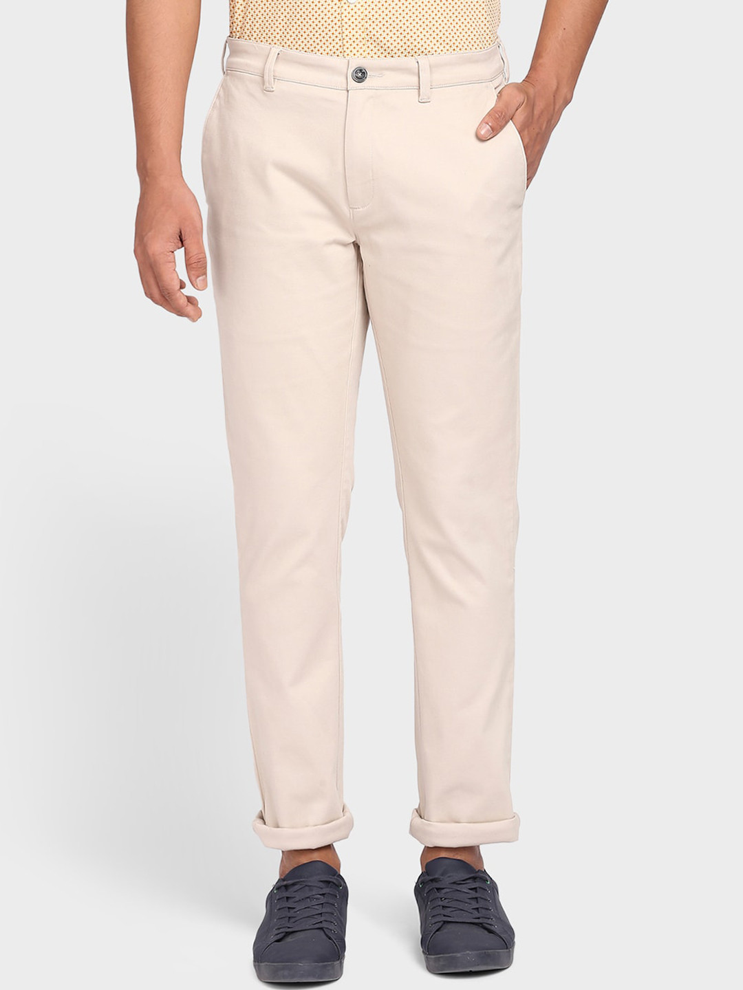 Buy ColorPlus Men Beige Casual Trousers - Trousers for Men 19544398 ...