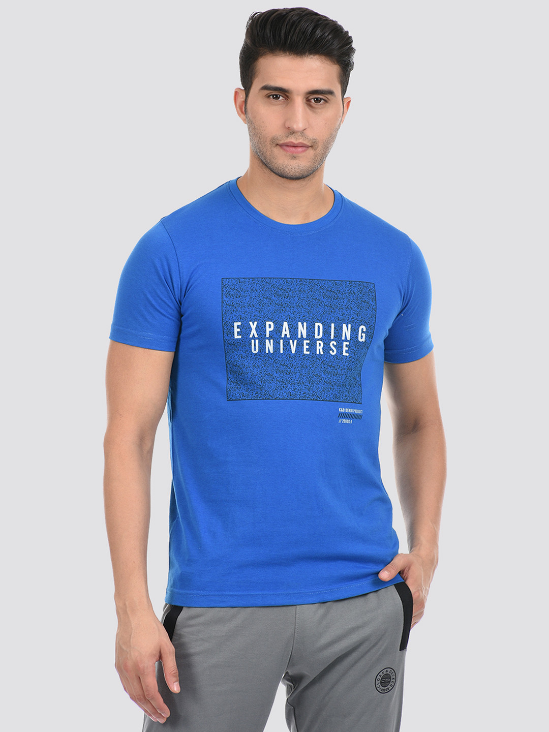 Buy Cloak & Decker By Monte Carlo Men Blue Typography Printed T Shirt ...