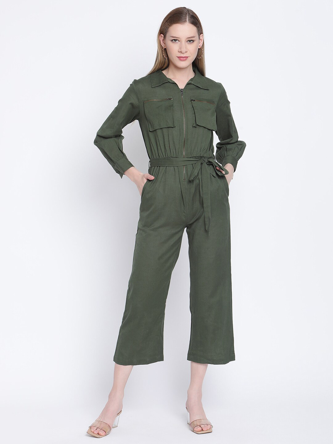 Buy The Vanca Green Solid Basic Jumpsuit - Jumpsuit for Women 19553626 ...