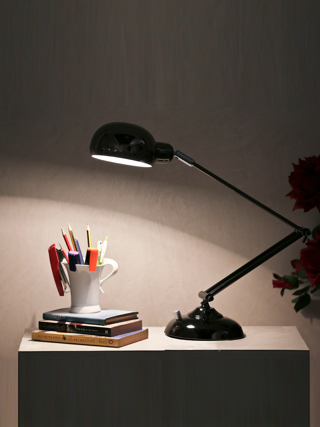Buy THE LIGHT STORE Black Solid Contemporary Study Lamp With Shade ...