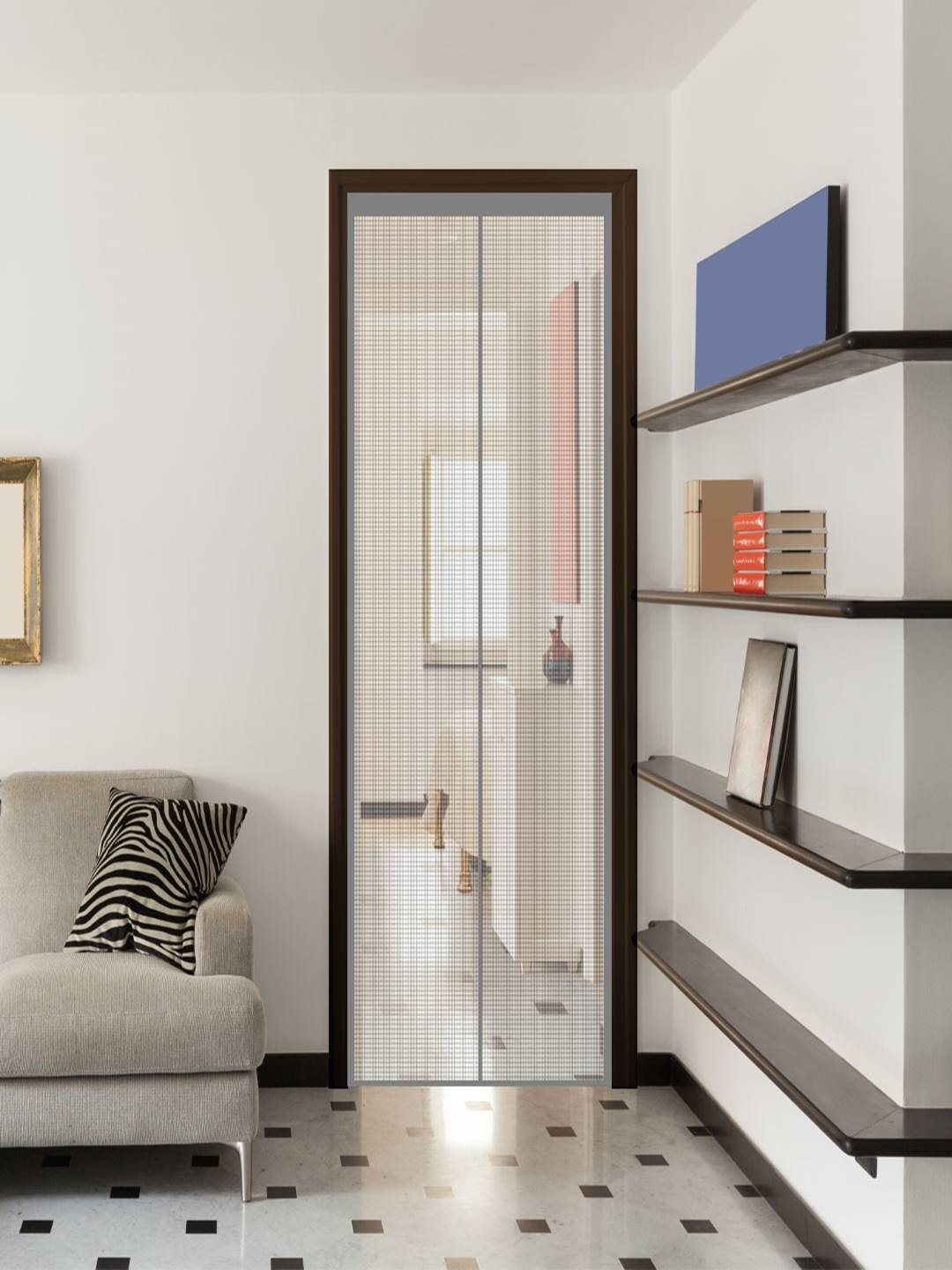Buy Classic Mosquito Net Grey Solid Magnetic Door Mosquito Nets ...