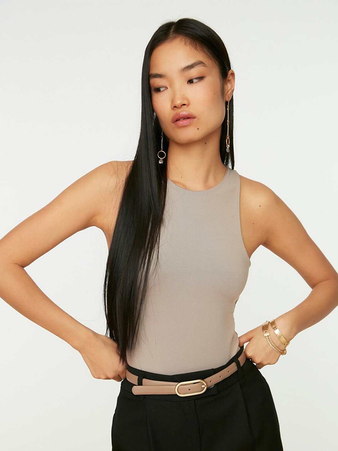 Buy Trendyol Women Grey Solid Top - Tops for Women 19555452 | Myntra