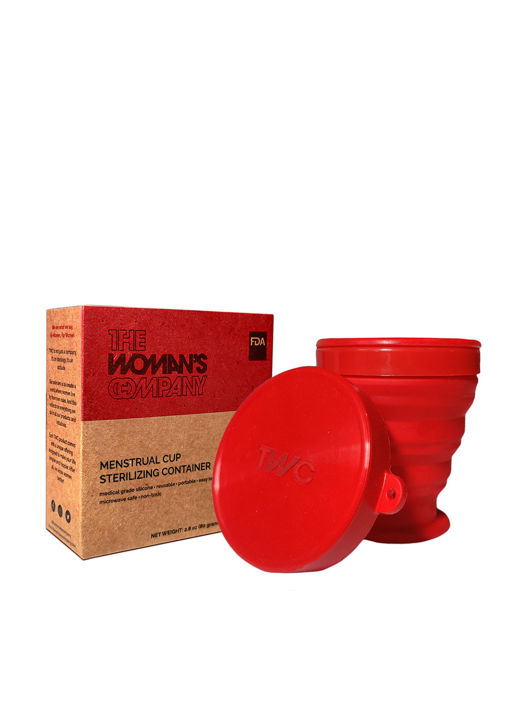Buy THE WOMAN'S COMPANY Red Reuasable Menstrual Cup Sterilizing ...