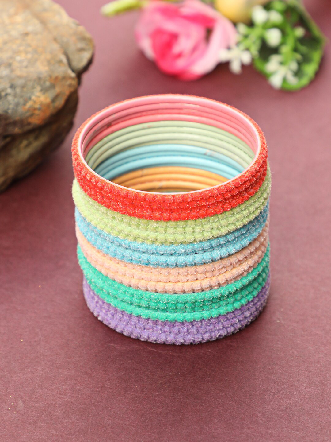 Buy Jazz And Sizzle Set Of 24 Multi Coloured Bangle Set - Bangle for ...