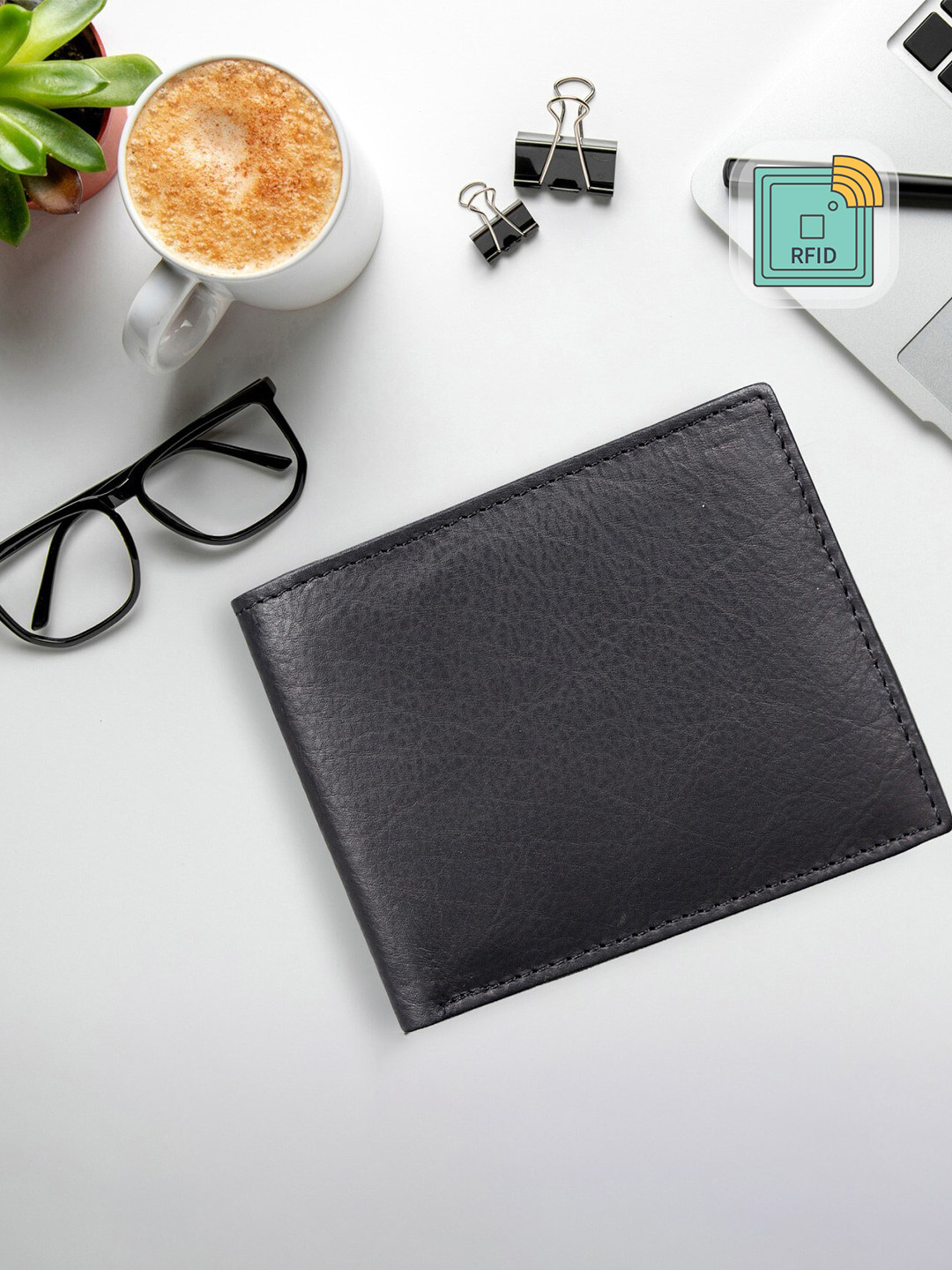 Buy TEAM 11 Men Black Leather Two Fold Wallet - Wallets for Men ...