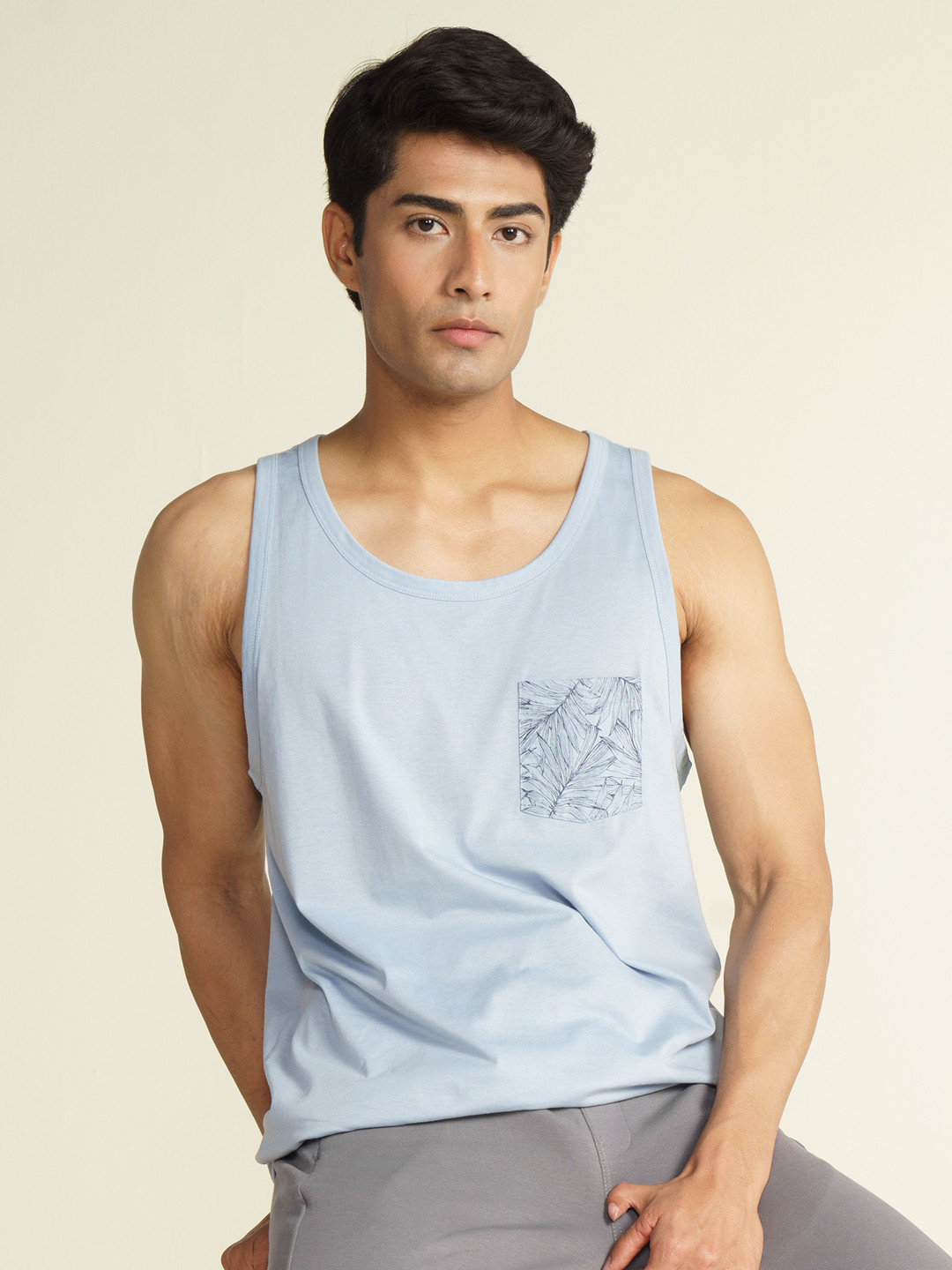 Buy DaMENSCH NEO Cool Pure Cotton Pocket Print Tank Top - Lounge ...