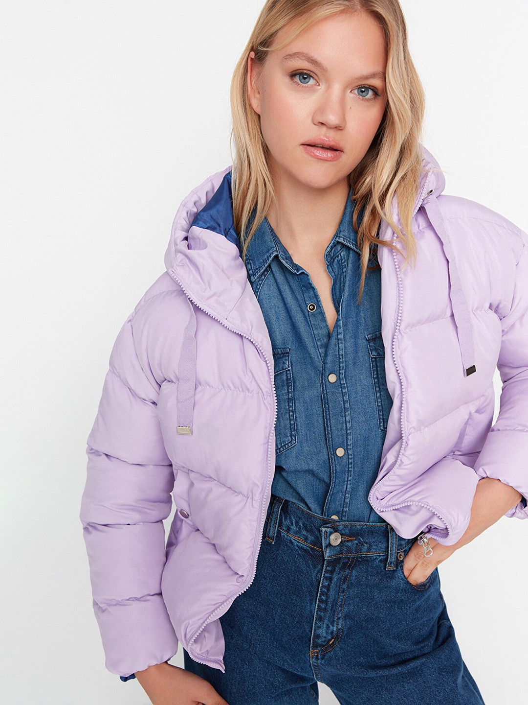 Buy Trendyol Women Lavender Puffer Jacket - Jackets for Women 19564444 ...