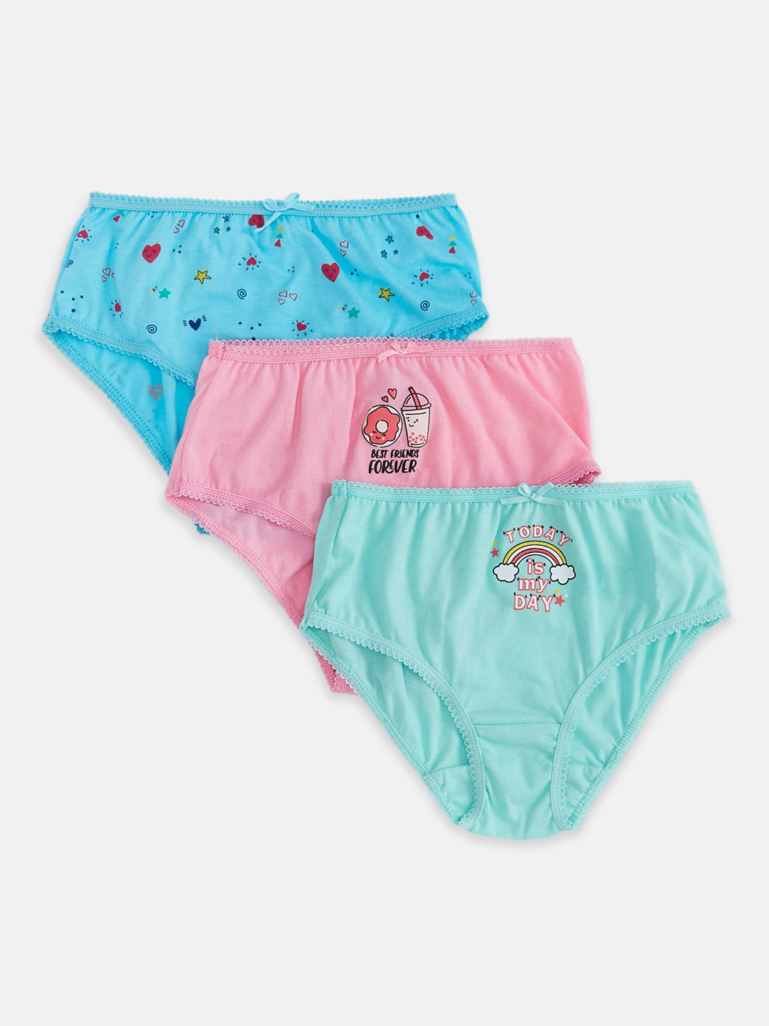 Buy Pantaloons Junior Girls Pack Of 3 Printed Basic Briefs - Briefs for ...