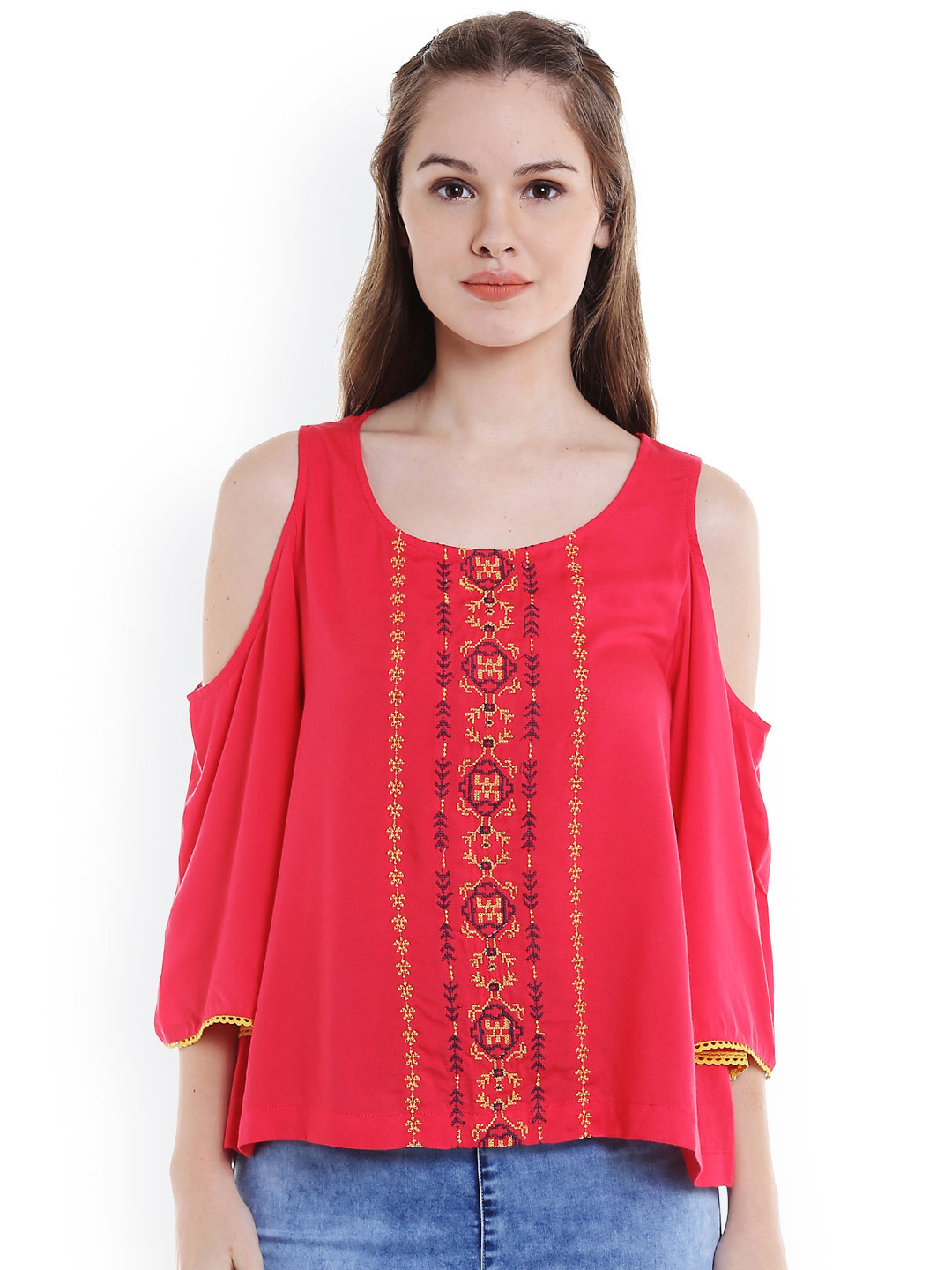 Buy TARAMA Women Red Solid Top - Tops for Women 1957807 | Myntra
