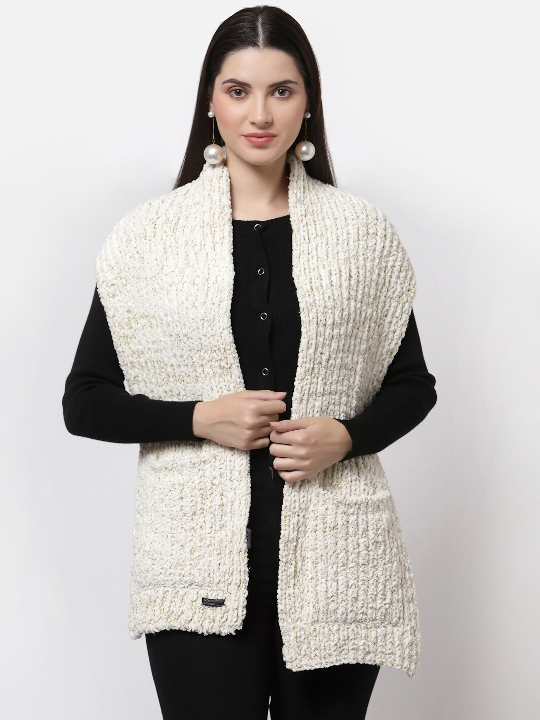 Buy 513 Women White Solid Knitted Mufflers - Mufflers for Women ...