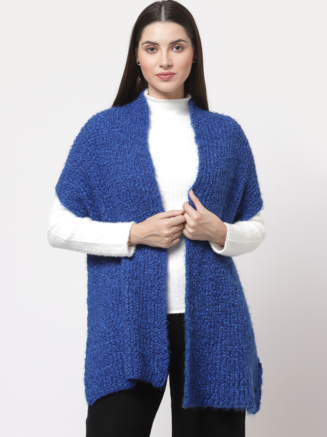 Buy 513 Women Blue Solid Knitted Mufflers - Mufflers for Women 19582146 ...