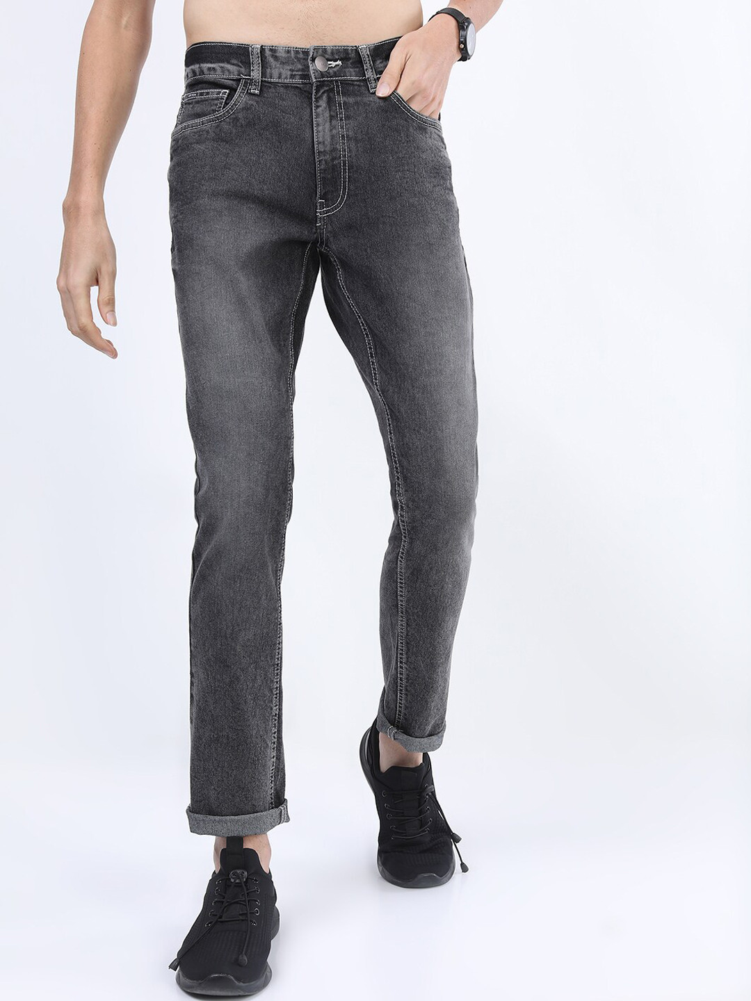 Buy KETCH Men Grey Slim Fit Light Fade Stretchable Jeans - Jeans for ...