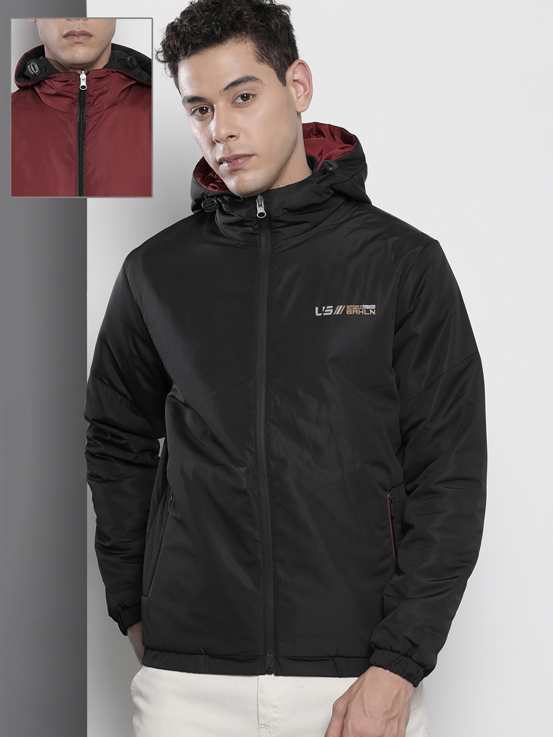 Buy The Indian Garage Co Men Zip Front Reversible Hoodie With Insert ...