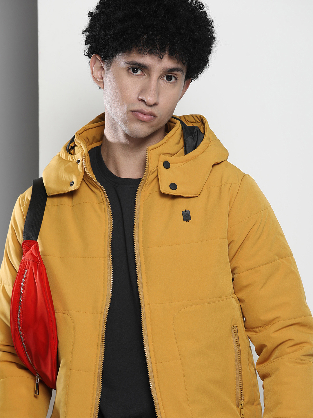 Buy The Indian Garage Co Men Mustard Yellow Solid Padded Jacket ...