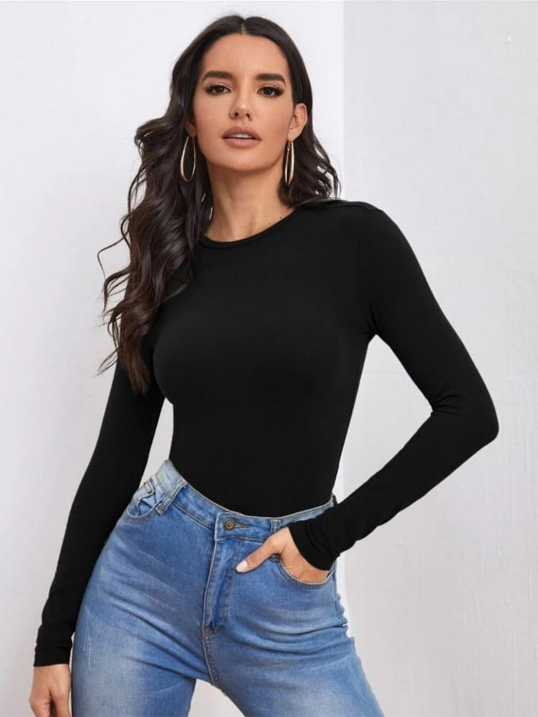 Buy Dream Beauty Fashion Women's Black Solid Top - Tops for Women ...