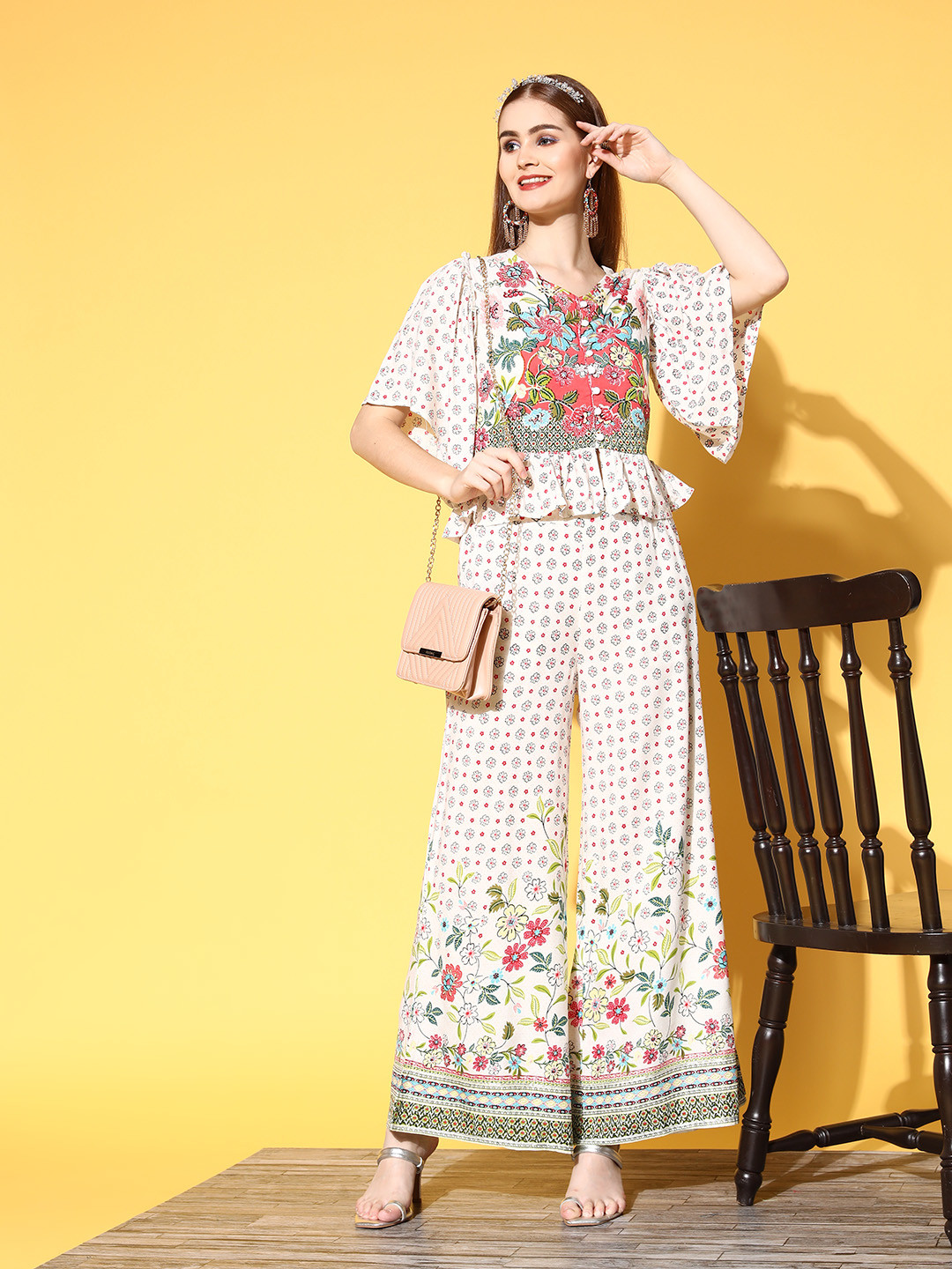 Buy Juniper Women White Printed Top With Palazzos - Co Ords for Women ...