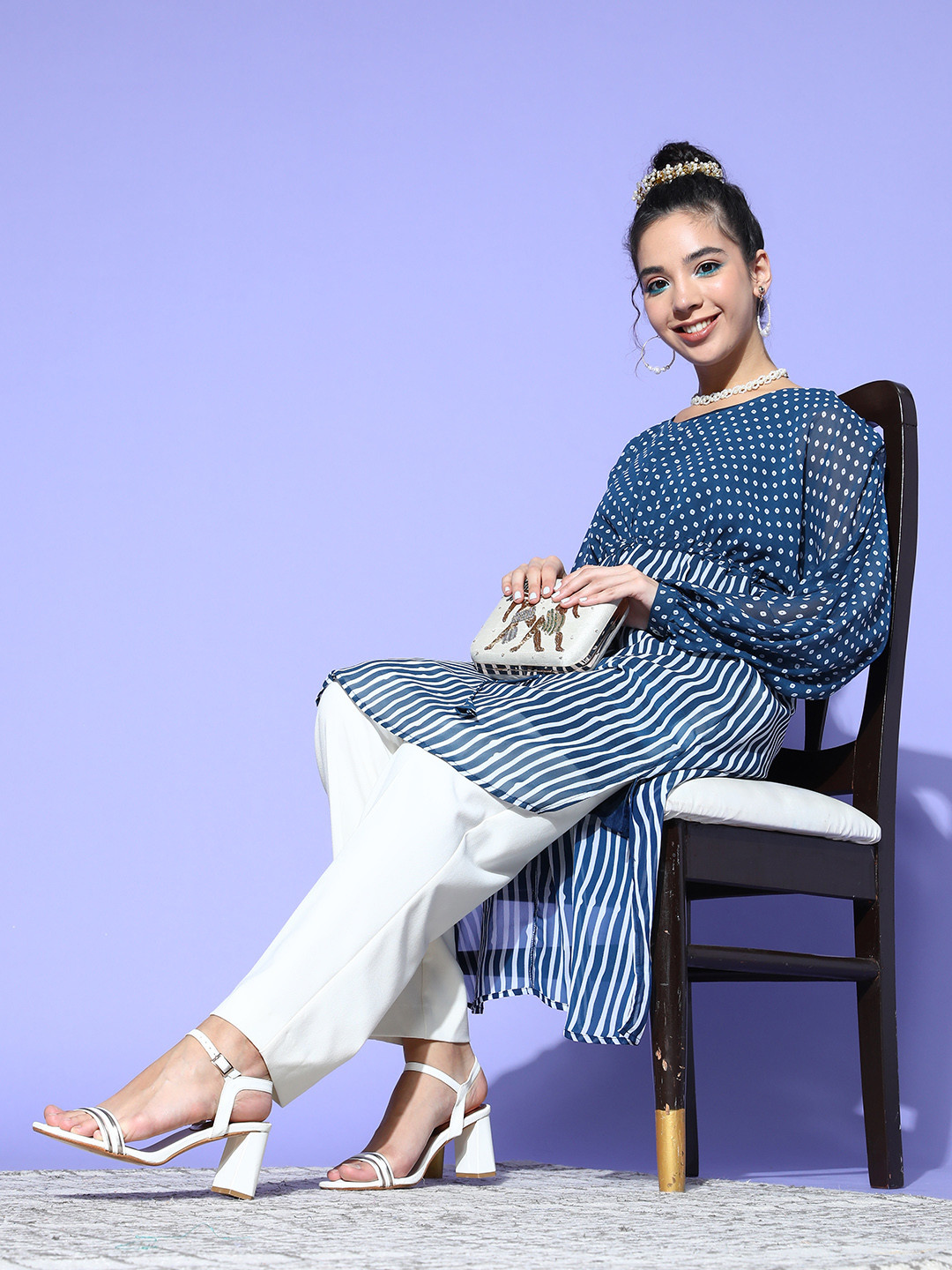 Buy Juniper Women Deep Navy Blue Polyester Asymmetrical Tunic - Tunics ...