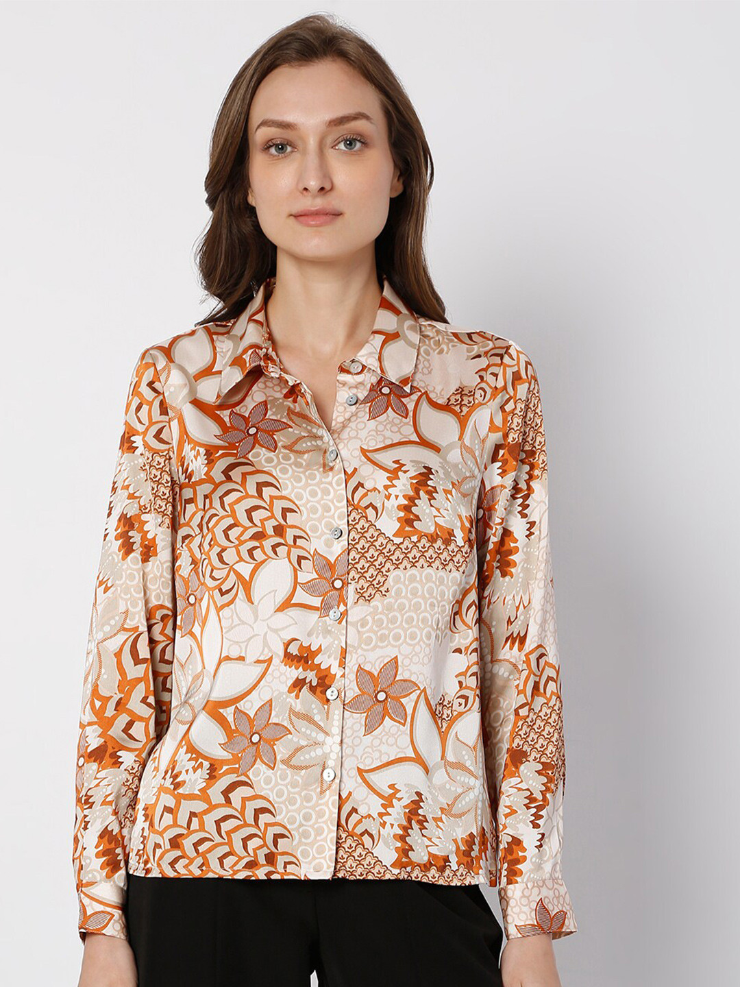 Buy Vero Moda Women Off White Floral Printed Casual Shirt - Shirts for ...