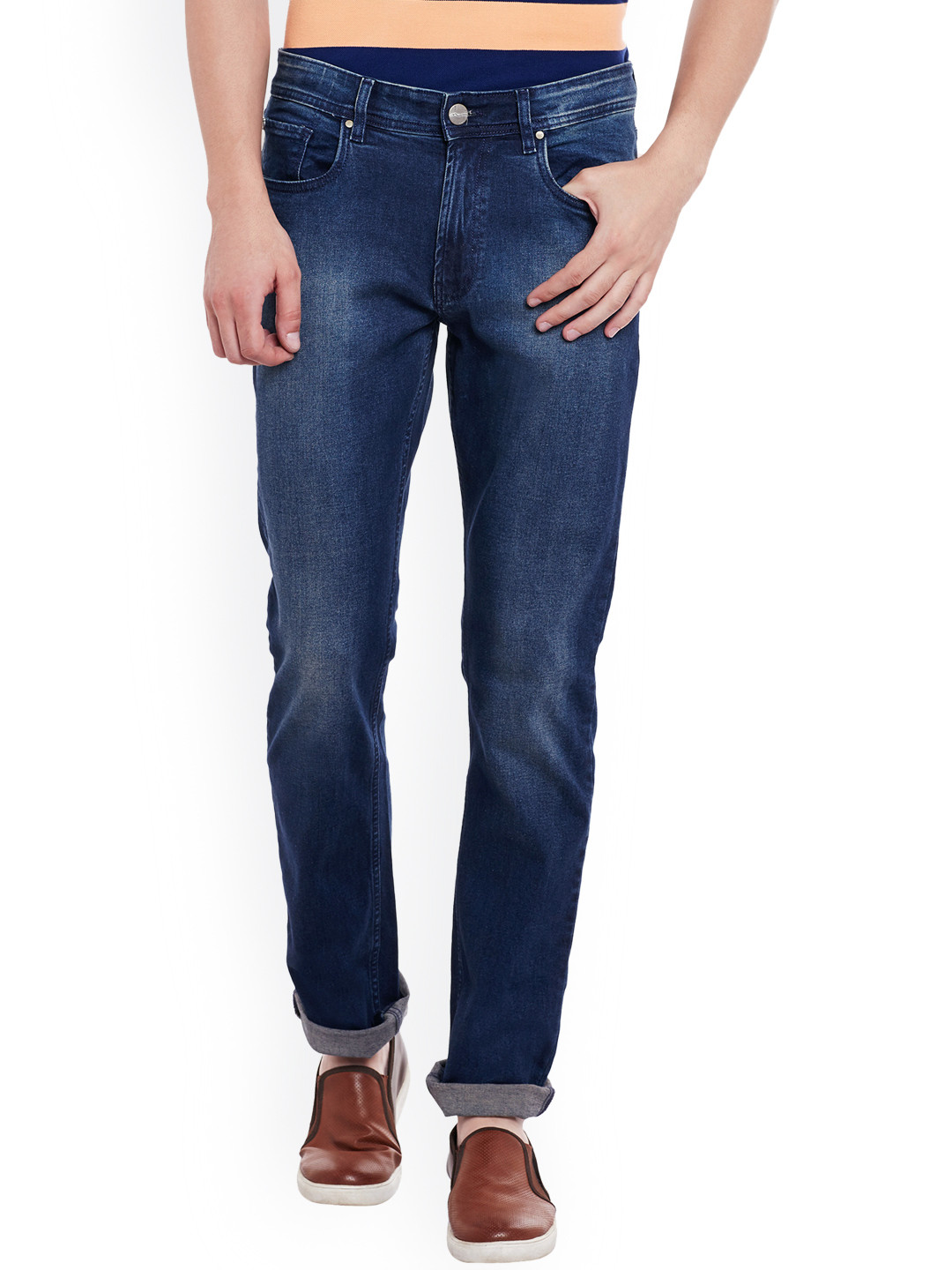 Buy Numero Uno Men Blue Straight Fit Low Rise Stretchable Jeans - Jeans ...