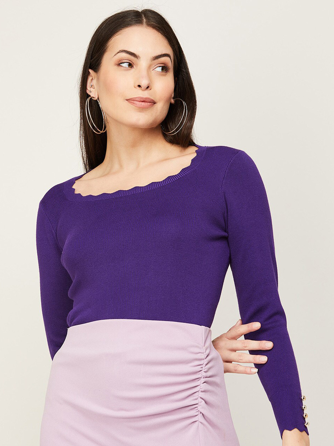 Buy CODE By Lifestyle Women Purple Solid Top - Tops for Women 19600646 ...