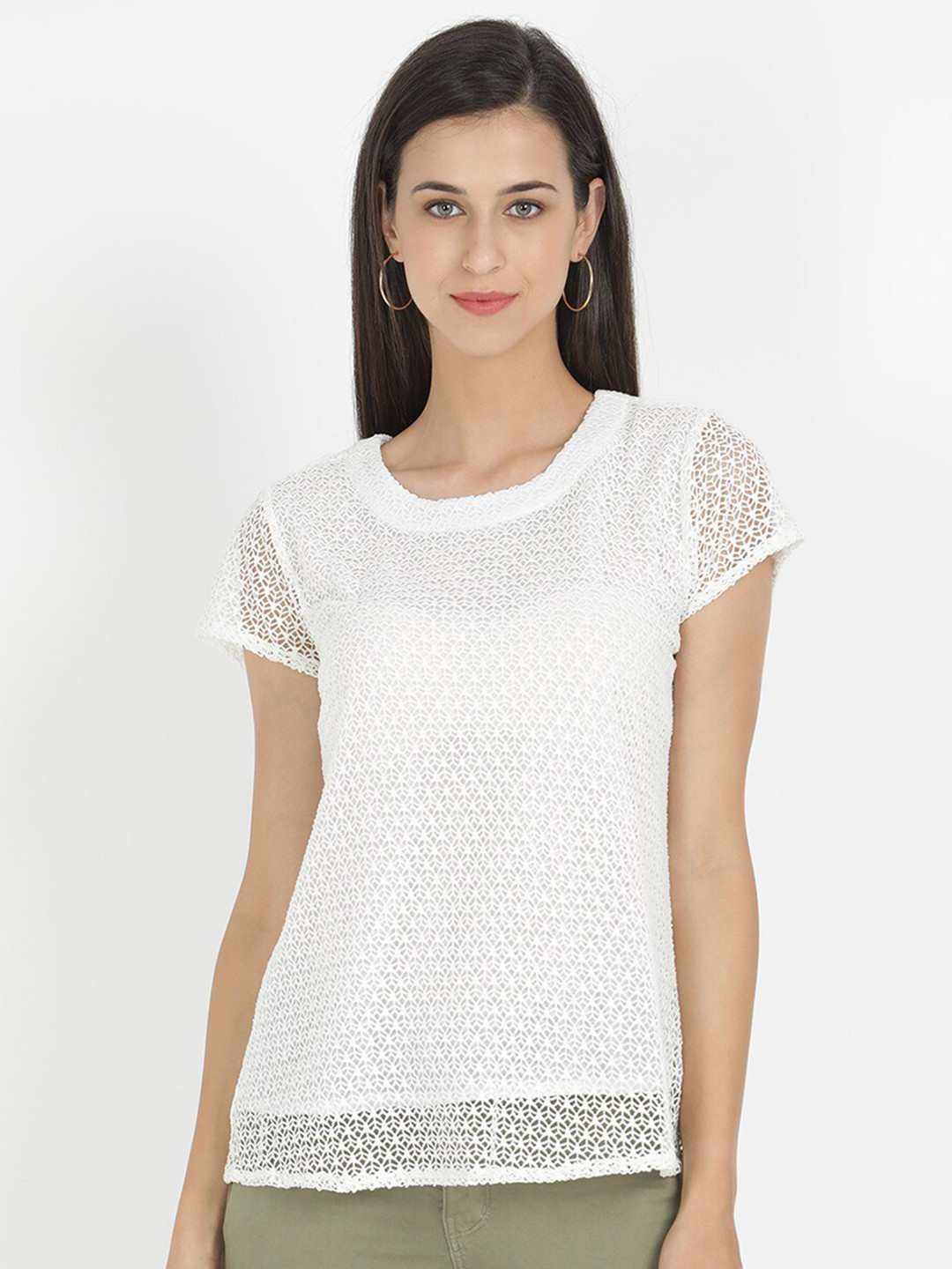 Buy V2 Value & Variety White Net Top - Tops for Women 19600816 | Myntra